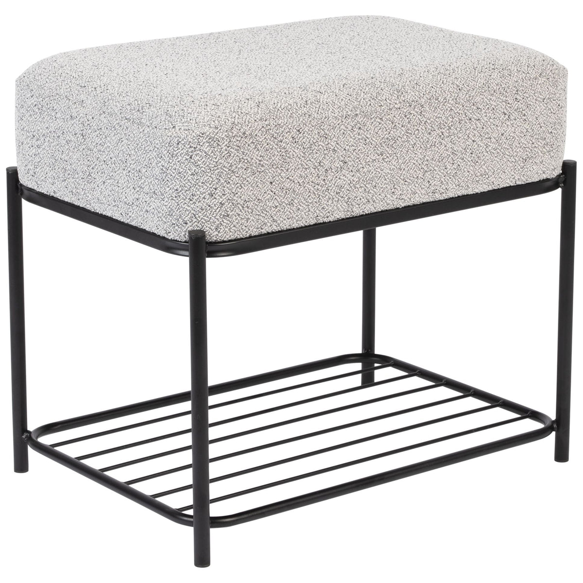 homii Milou Stool rectangular, Light gray/Black – Unoliving